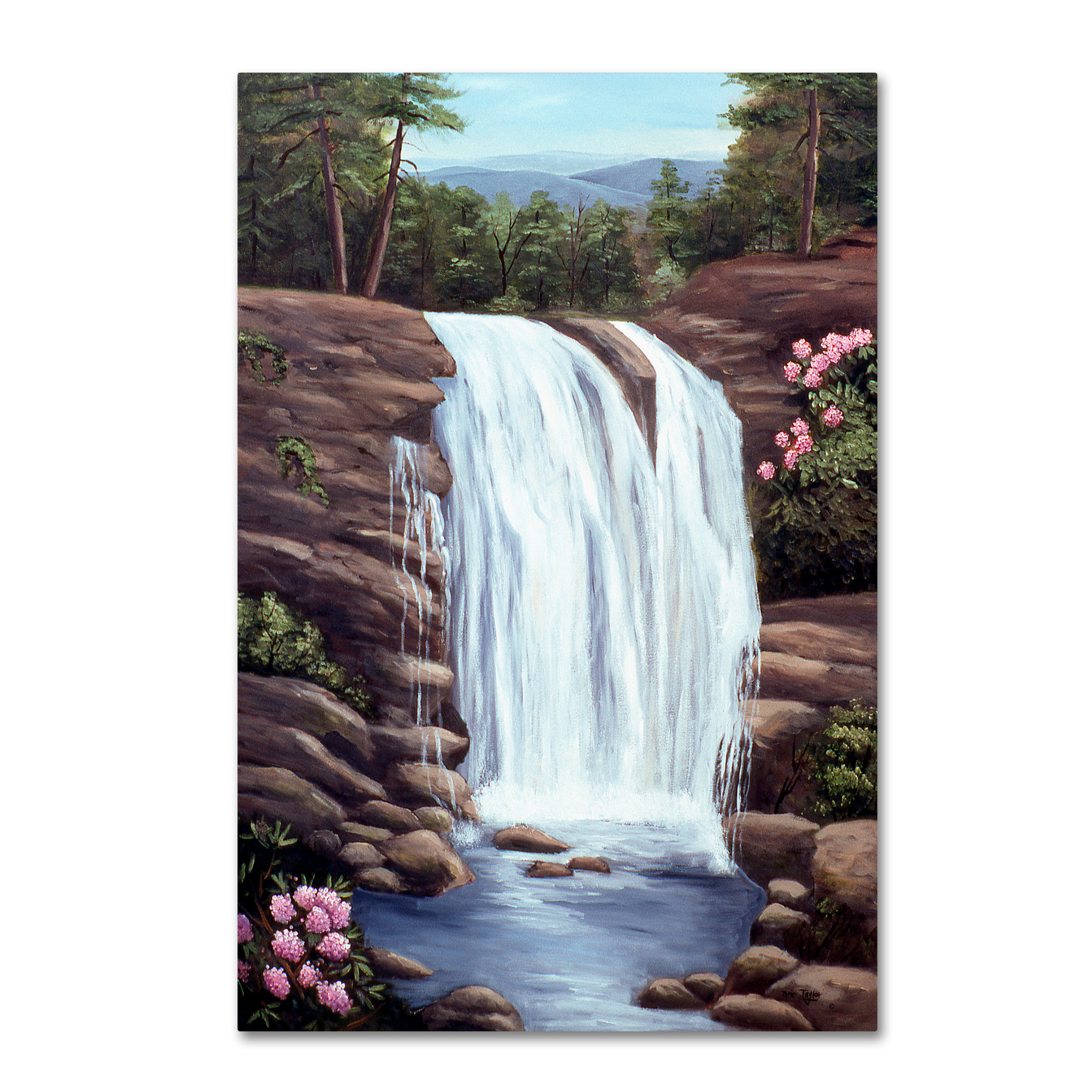 August Grove® Dugazon 'Blue Ridge Waterfall' Print on Wrapped Canvas ...