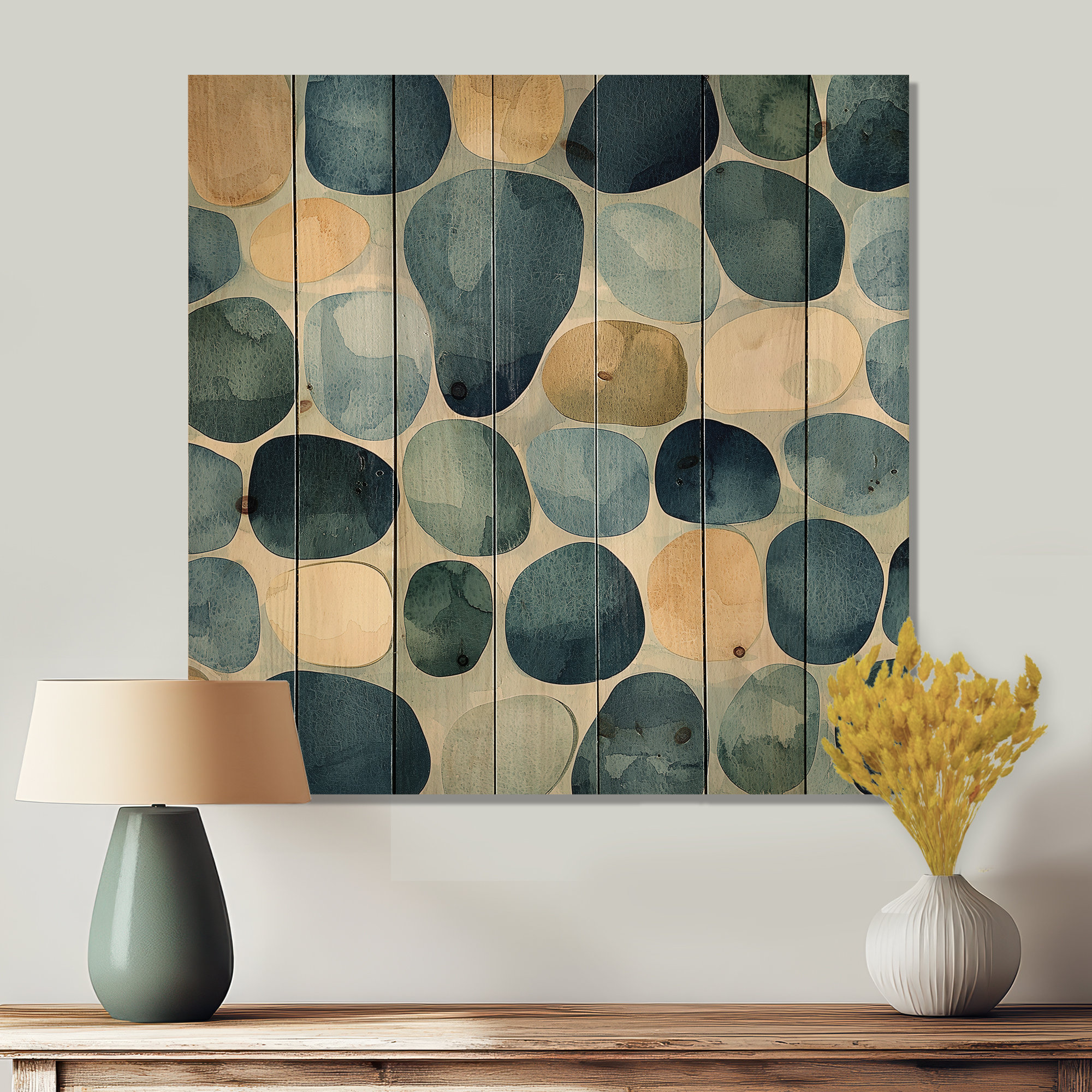 Ophelia & Co. Minimalist Meditation Stone Collage V - Meditation Wood ...