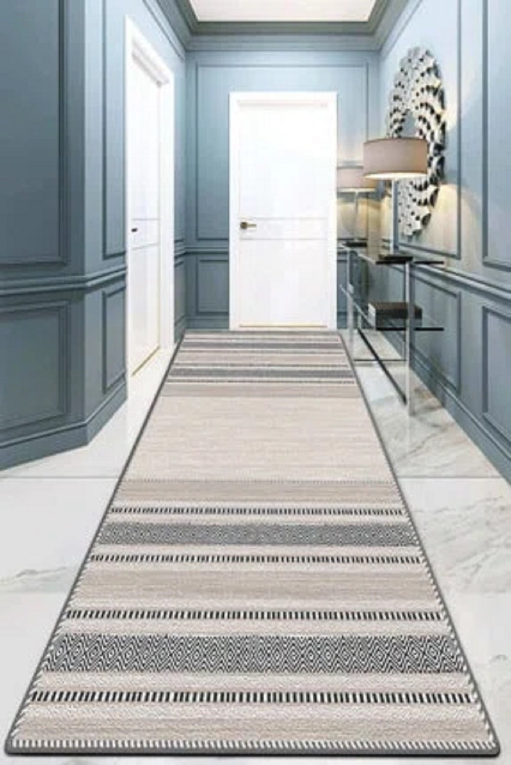 East Urban Home Chert Striped Machine Made Power Loomed Cotton Area Rug ...