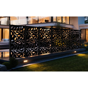 OUTDECO Galvanized Powder Coated Steel Leaf Decorative Panel | Wayfair