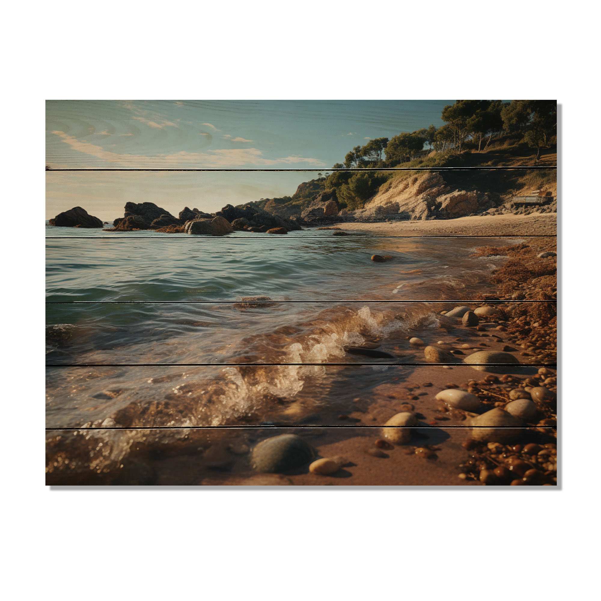 Dovecove Rocky Beach Tides Embrace I - Nautical & Beach Print on ...