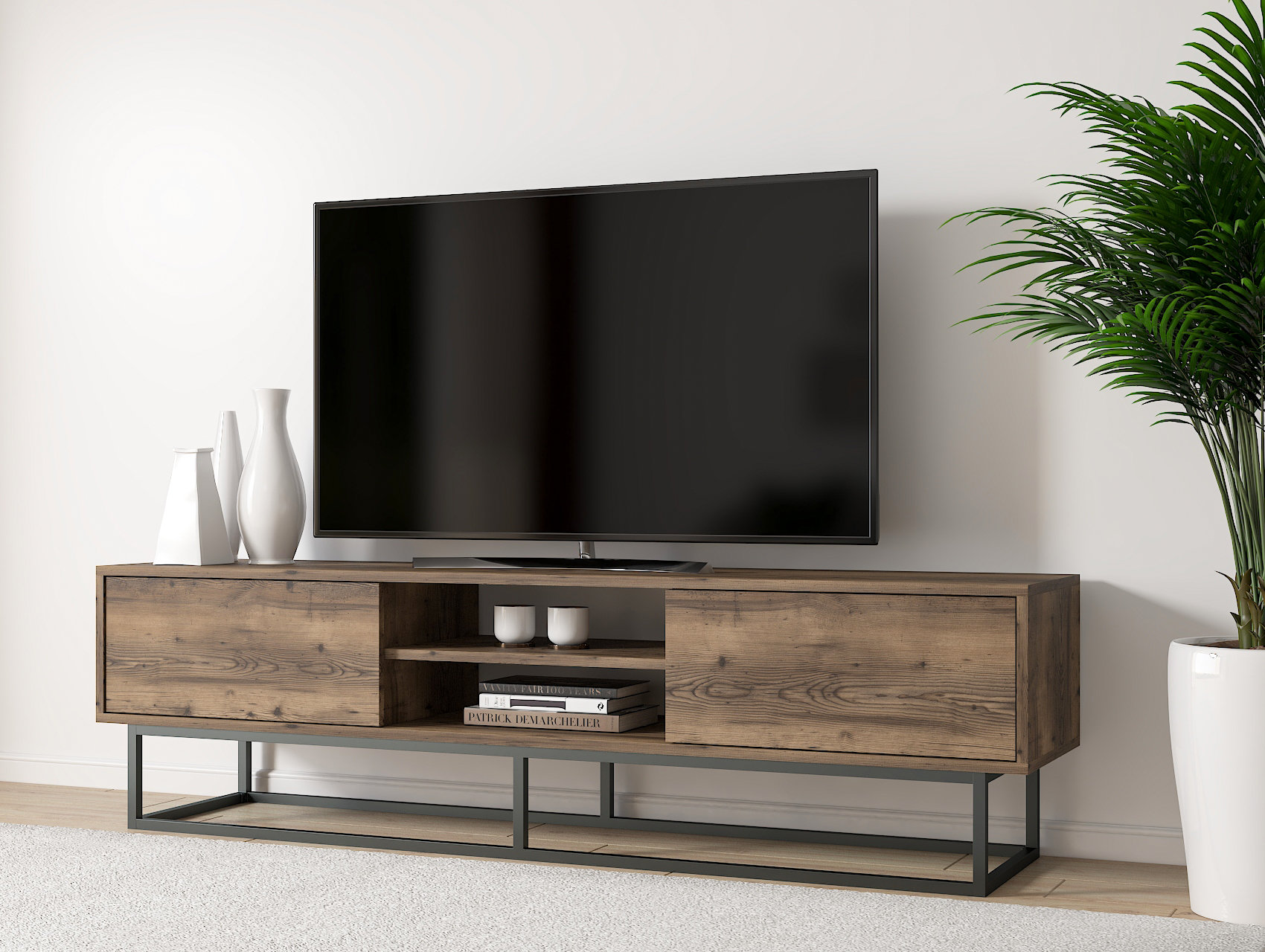 Union Rustic Fitzgibbon 70.8'' Iron Legs Media Console & Reviews ...
