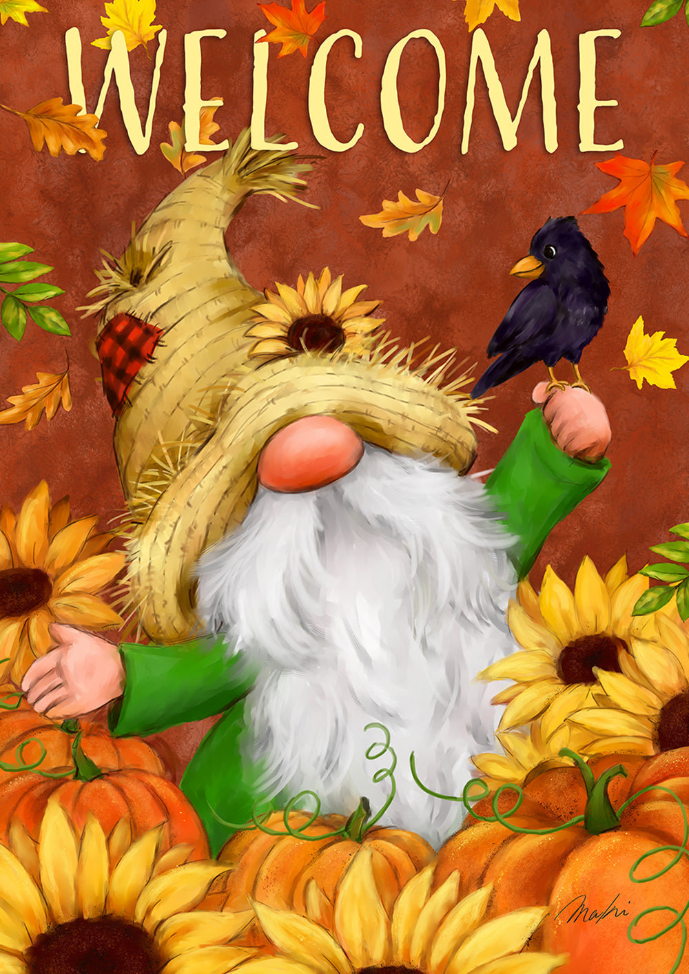 Toland Home Garden Toland Welcome Fall Gnome Inch Fall FlagPumpkin ...