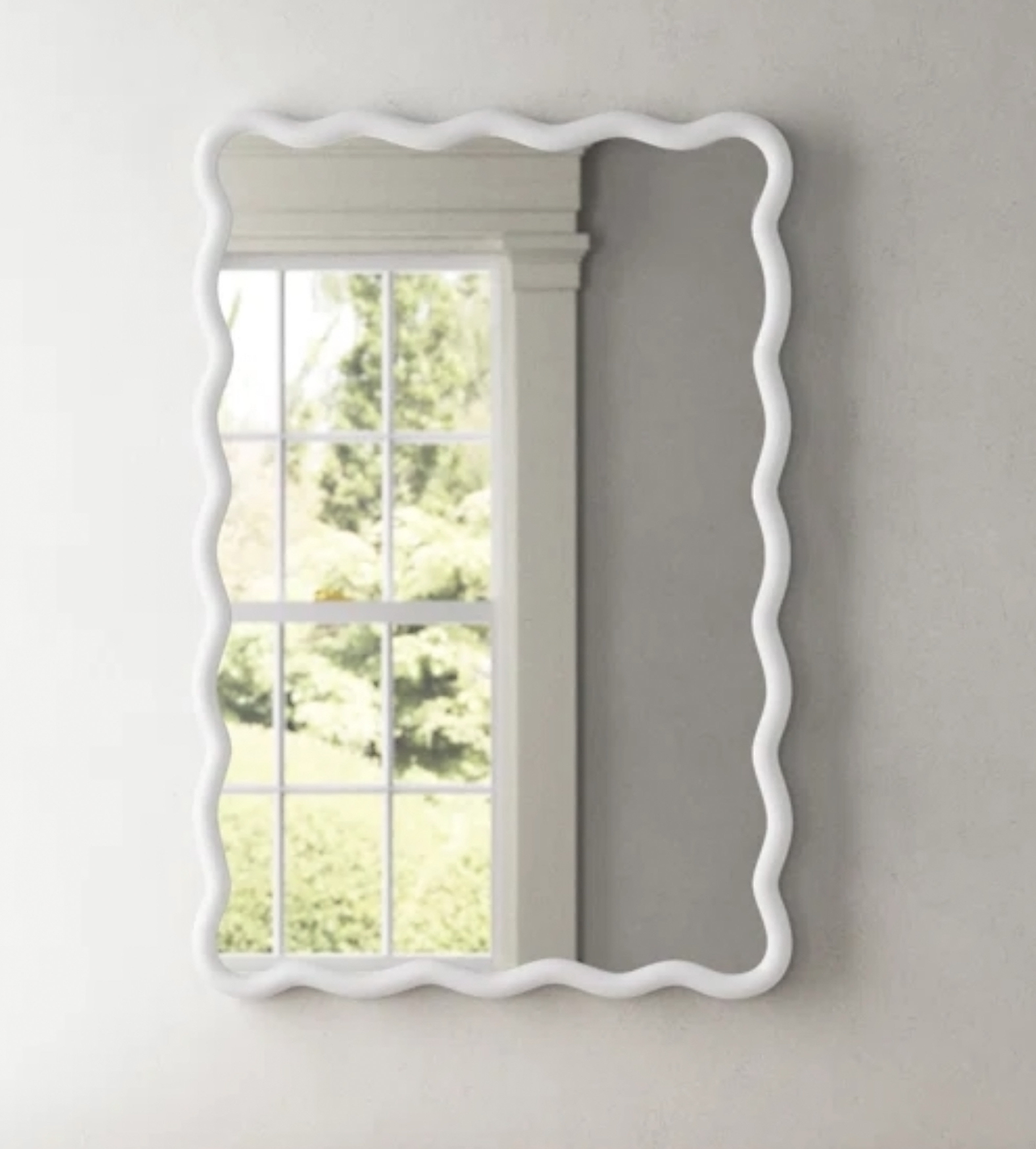 HOME FREE HOMES SP LLC Solid Wood Wavy Rectangle Mirror Wall Decor ...