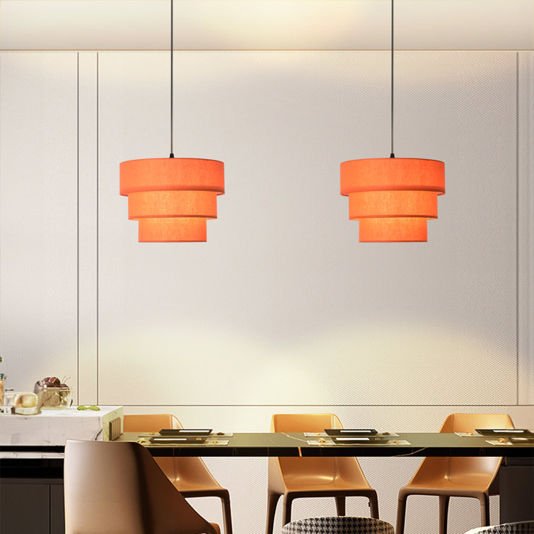 Ebern Designs 3 Tier Orange Plug in Pendant Light, | Wayfair