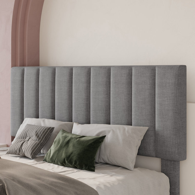 Mercer41 Juhi Upholstered Tufted Linen Platform Bed with Lift-up ...