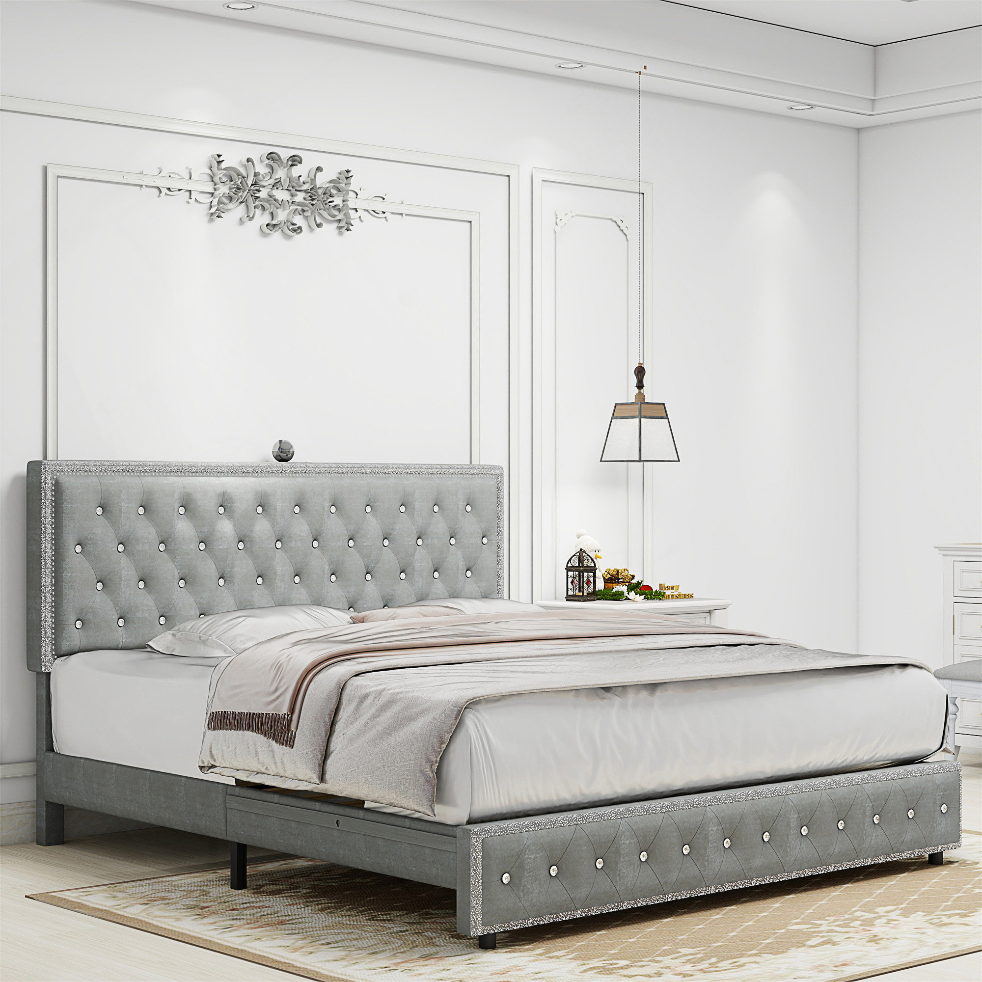 House of Hampton® Bed Frame With Star Projector Galaxy Light ...