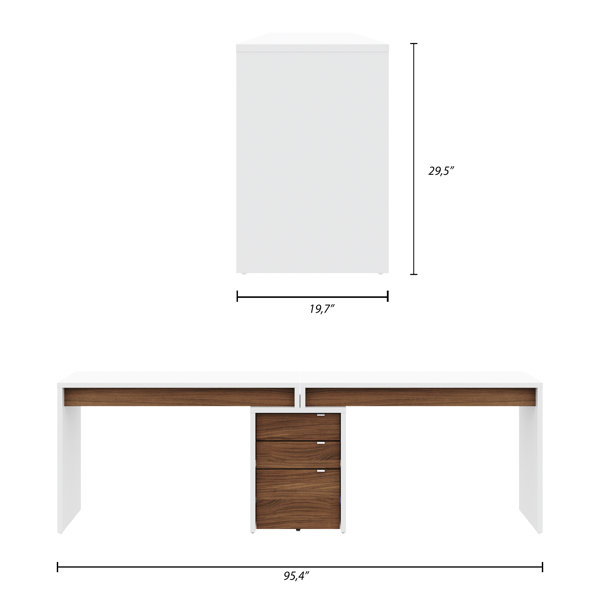 Ebern Designs Second Avenue Rectangular Writing Desk Office Set ...