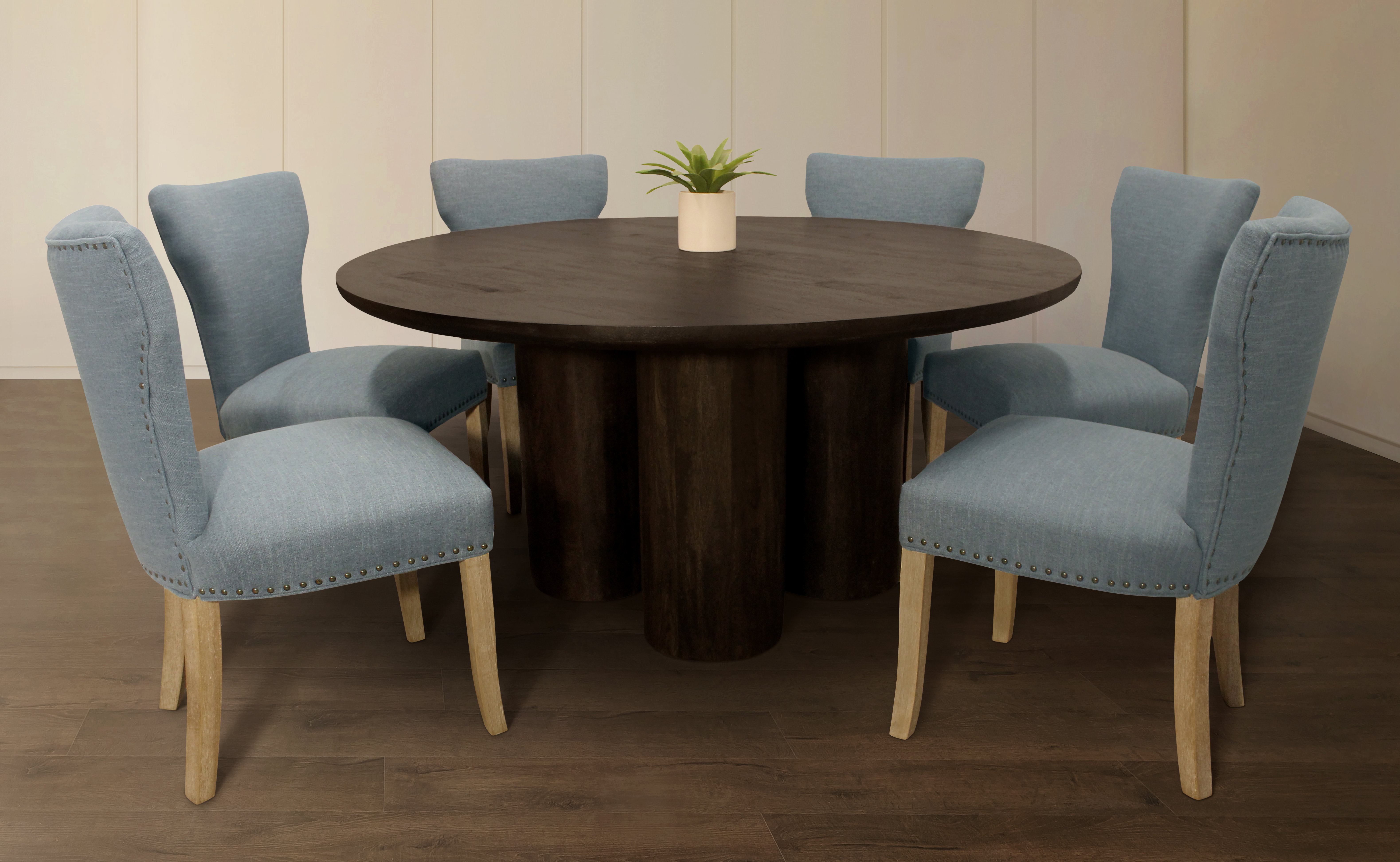 Red Barrel Studio® Sullivan 63" Dining Table With 3 Sets Of Jill Denim ...