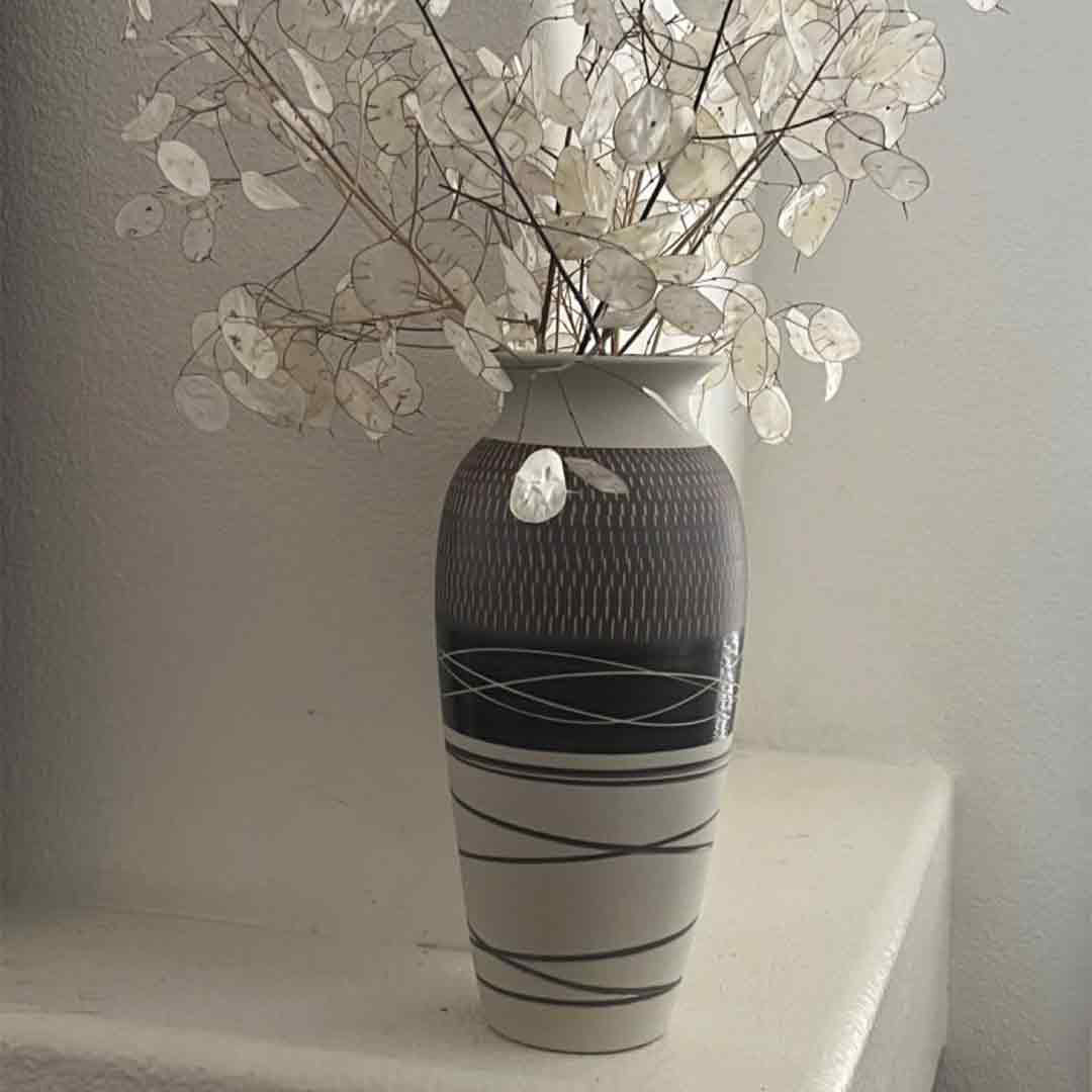 Bungalow Rose Ceramic Rustic Farmhouse Vase,Large Vintage Flower Vase ...