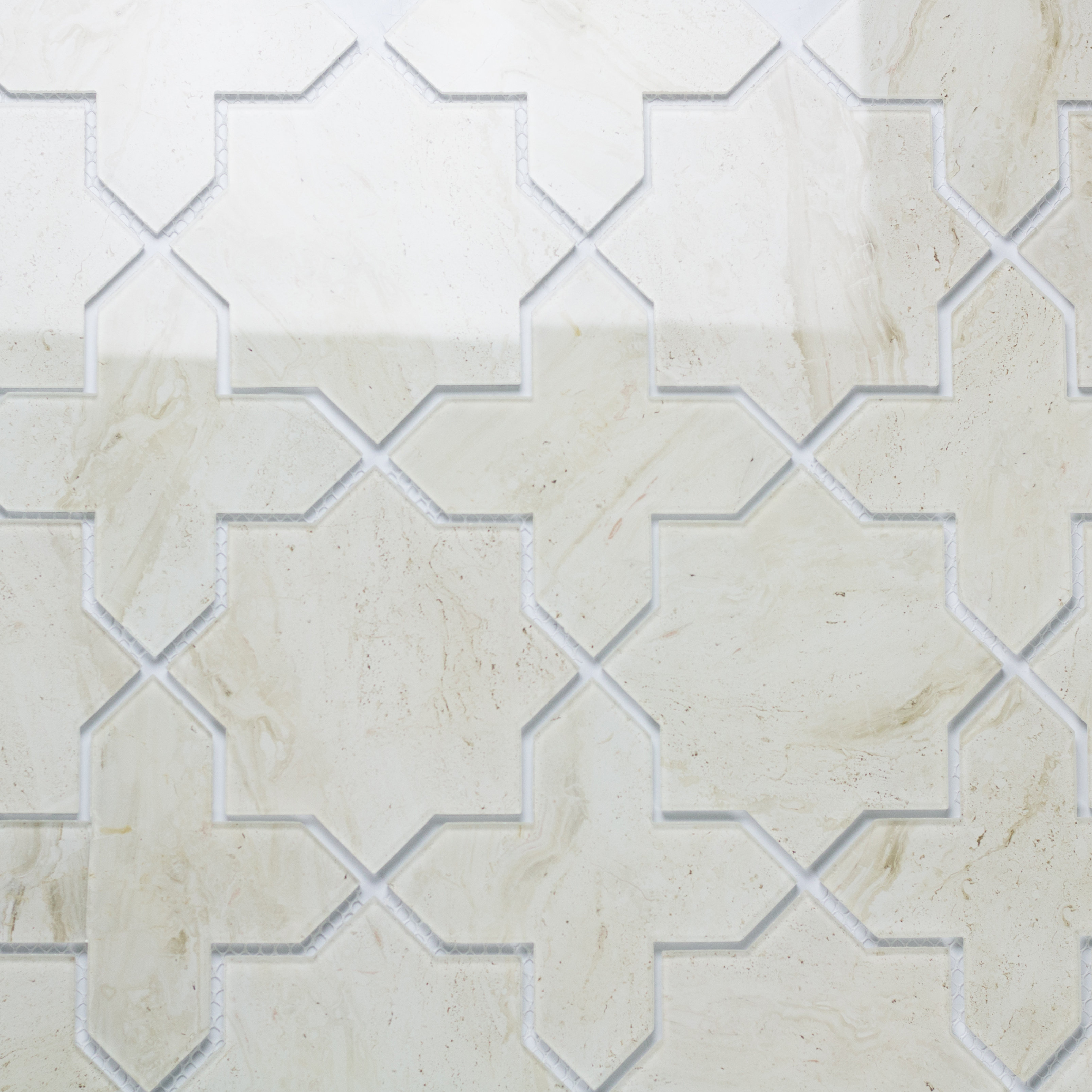 Abolos Tuscan Design Celestial Waterjet 9" x 15" Glass Mosaic Tile ...