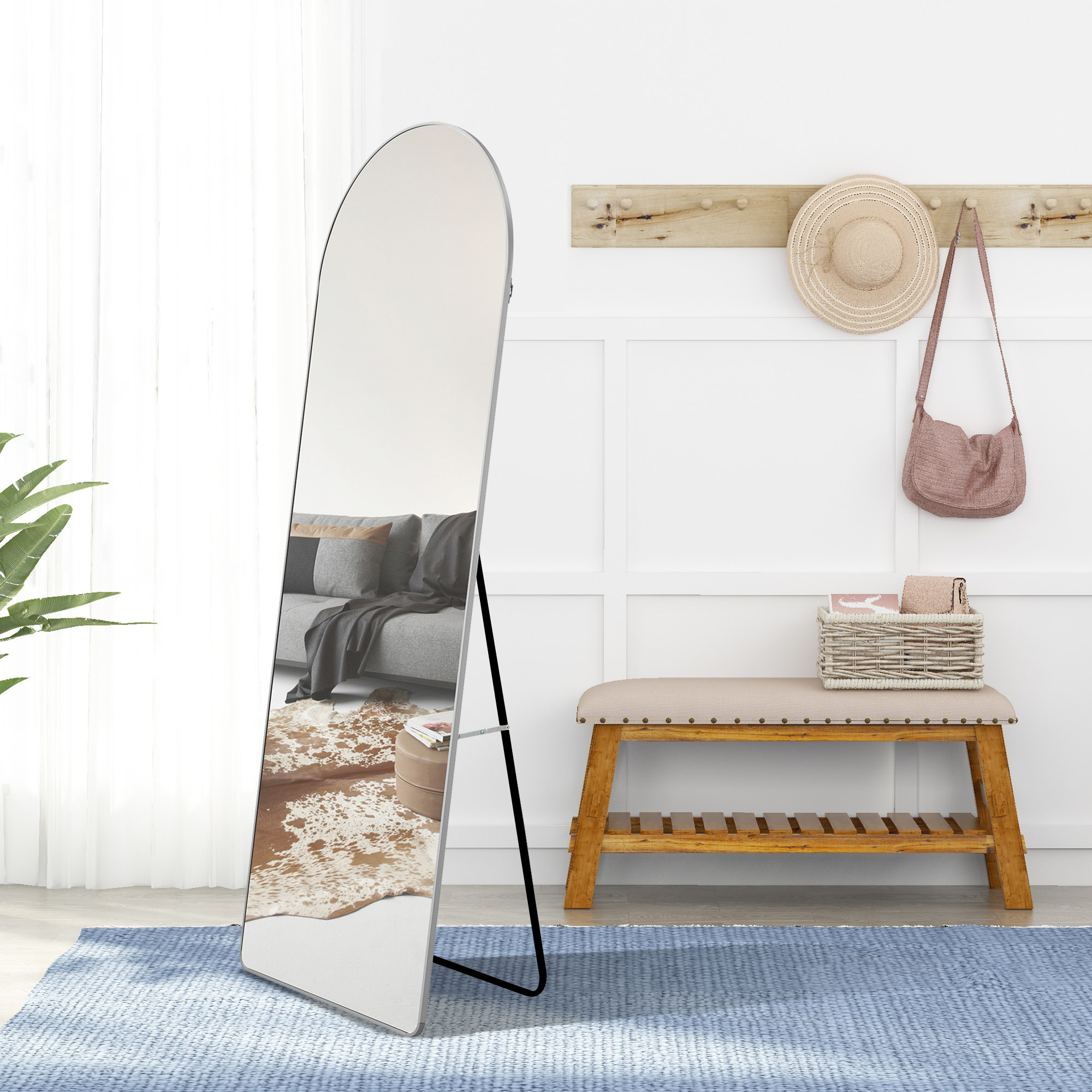 Mercer41 Vontresa Metal Arch Mirror Floor Length Mirror - Wayfair Canada