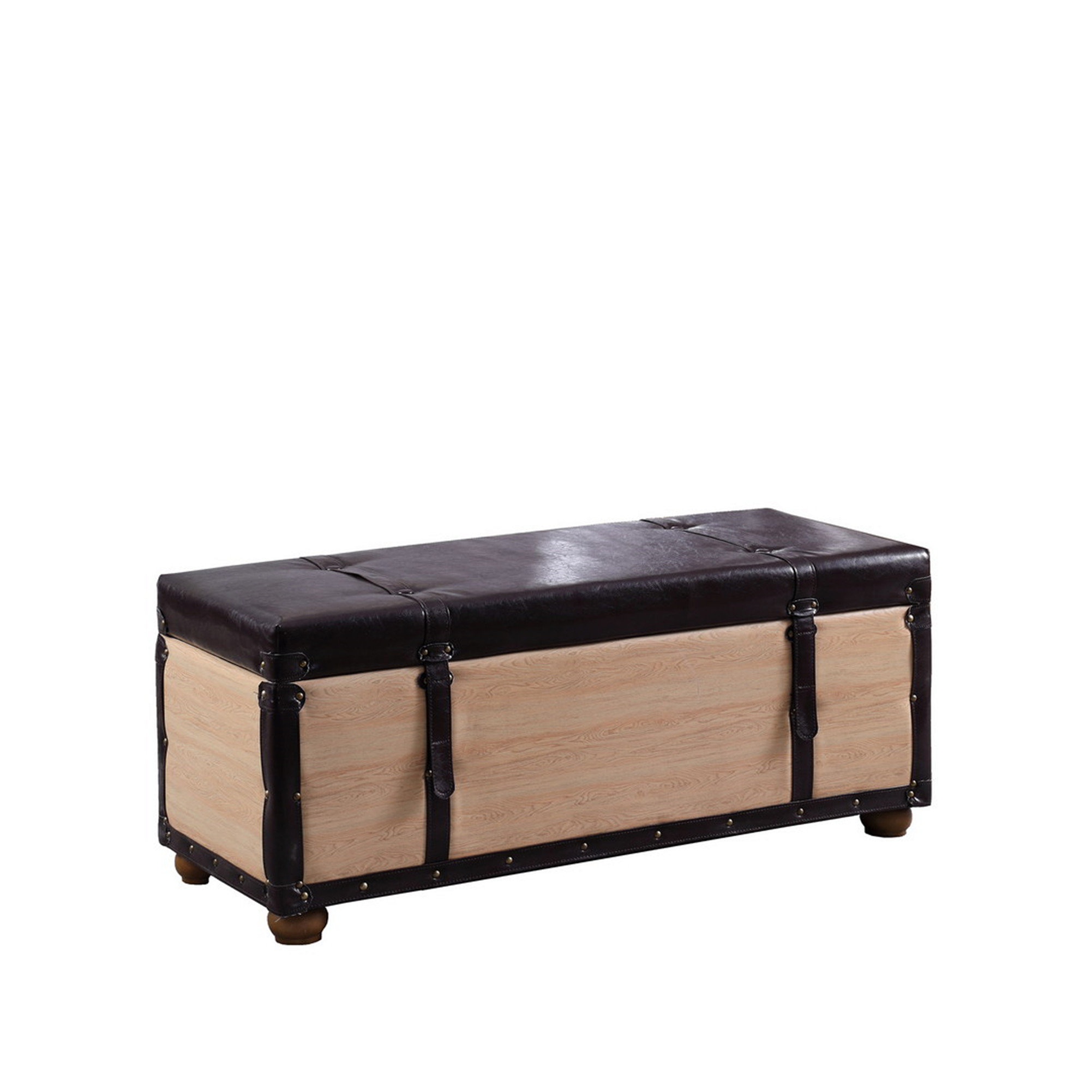 Alcott Hill® Faux Leather Upholstered Flip Top Storage Bench | Wayfair