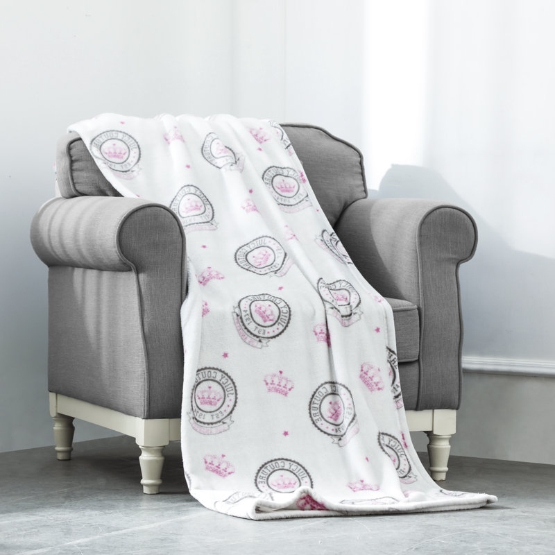Juicy Couture Juicy Emblem Plush & Cozy Throw Blanket - 50" x 70 ...
