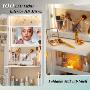 Wrought Studio™ Full Length Mirror With Storage & Reviews | Wayfair