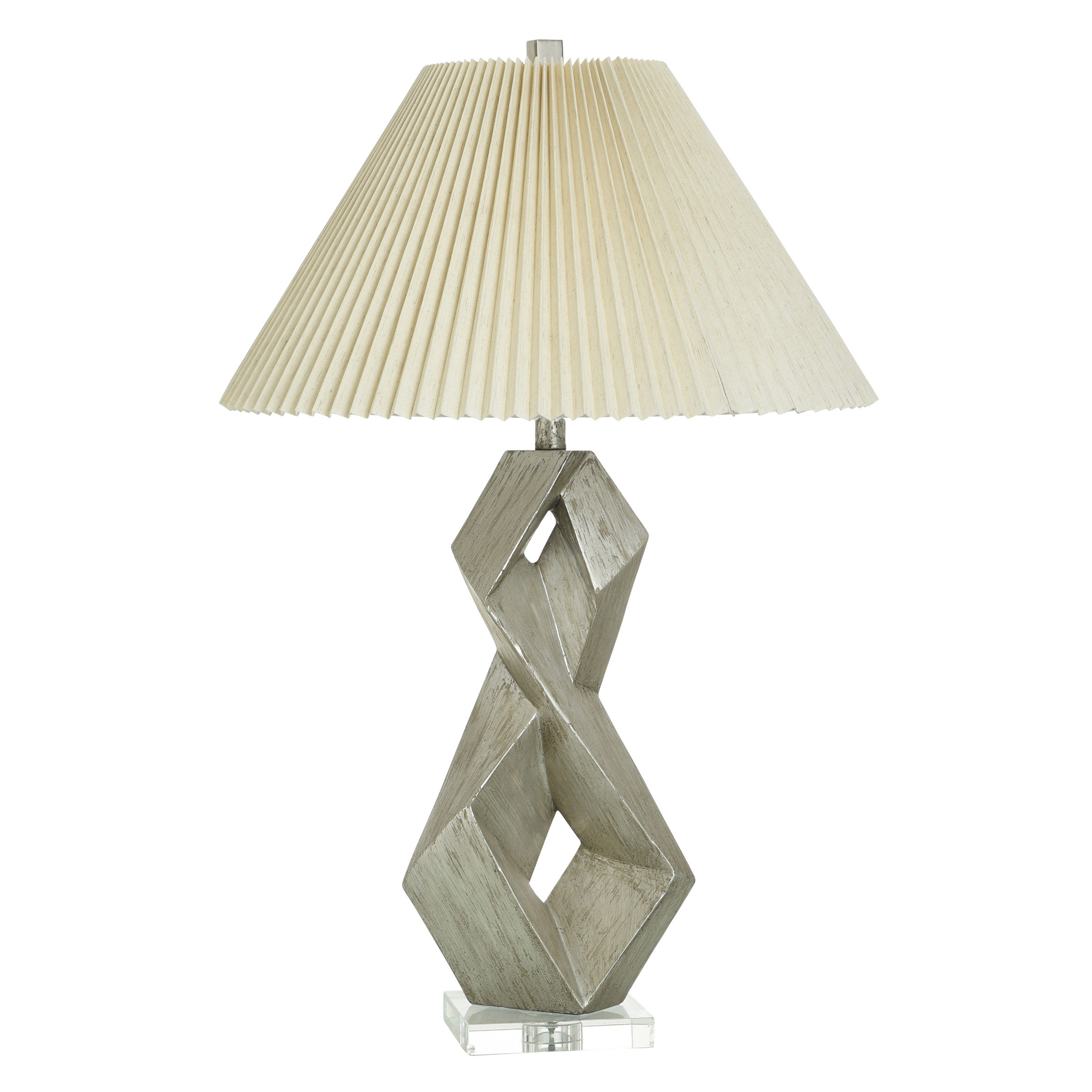 Norman Wyatt Home - Eternity - Poly Table Lamp - Carme Silver - Beige ...