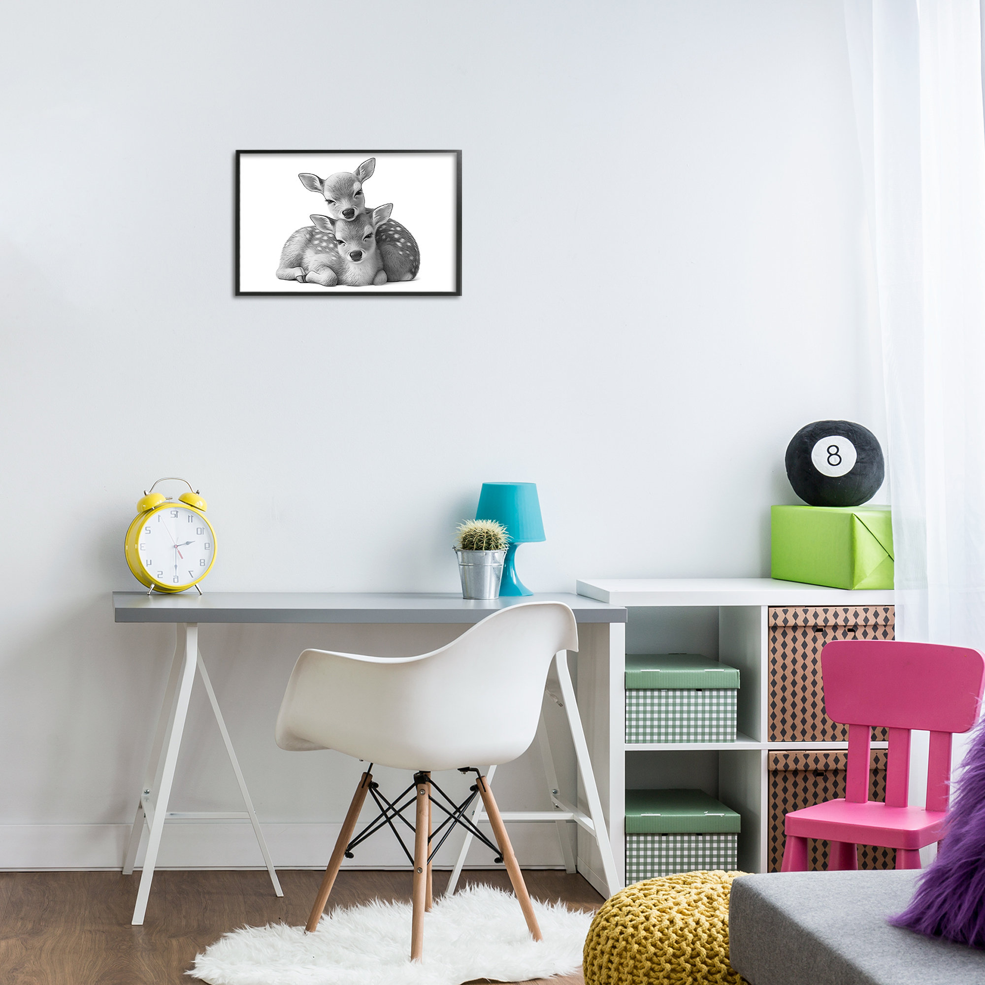 Stupell Industries Two Cuddling Fawns Framed Giclee Art by Annalisa ...