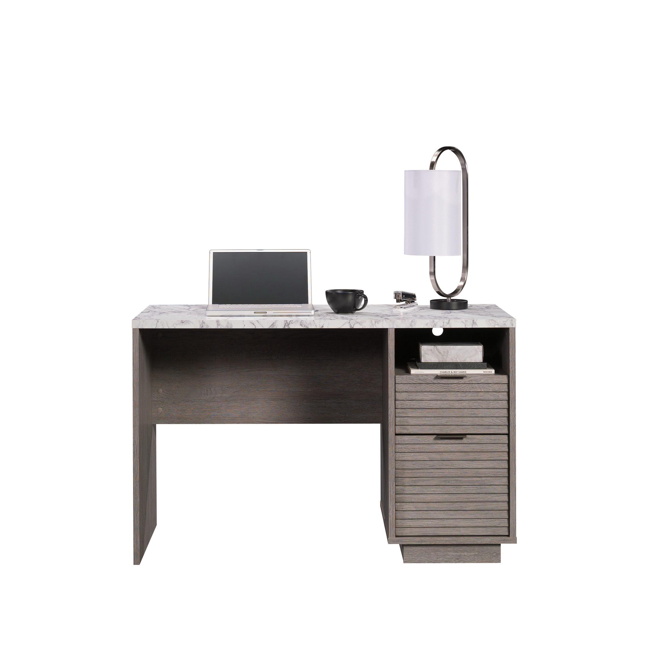 Latitude Run® Desk, Medium grey finish | Wayfair