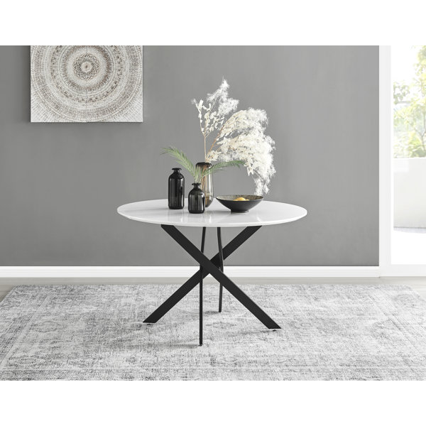 East Urban Home Tierra White Gloss Nest Legged Dining Table & Reviews ...