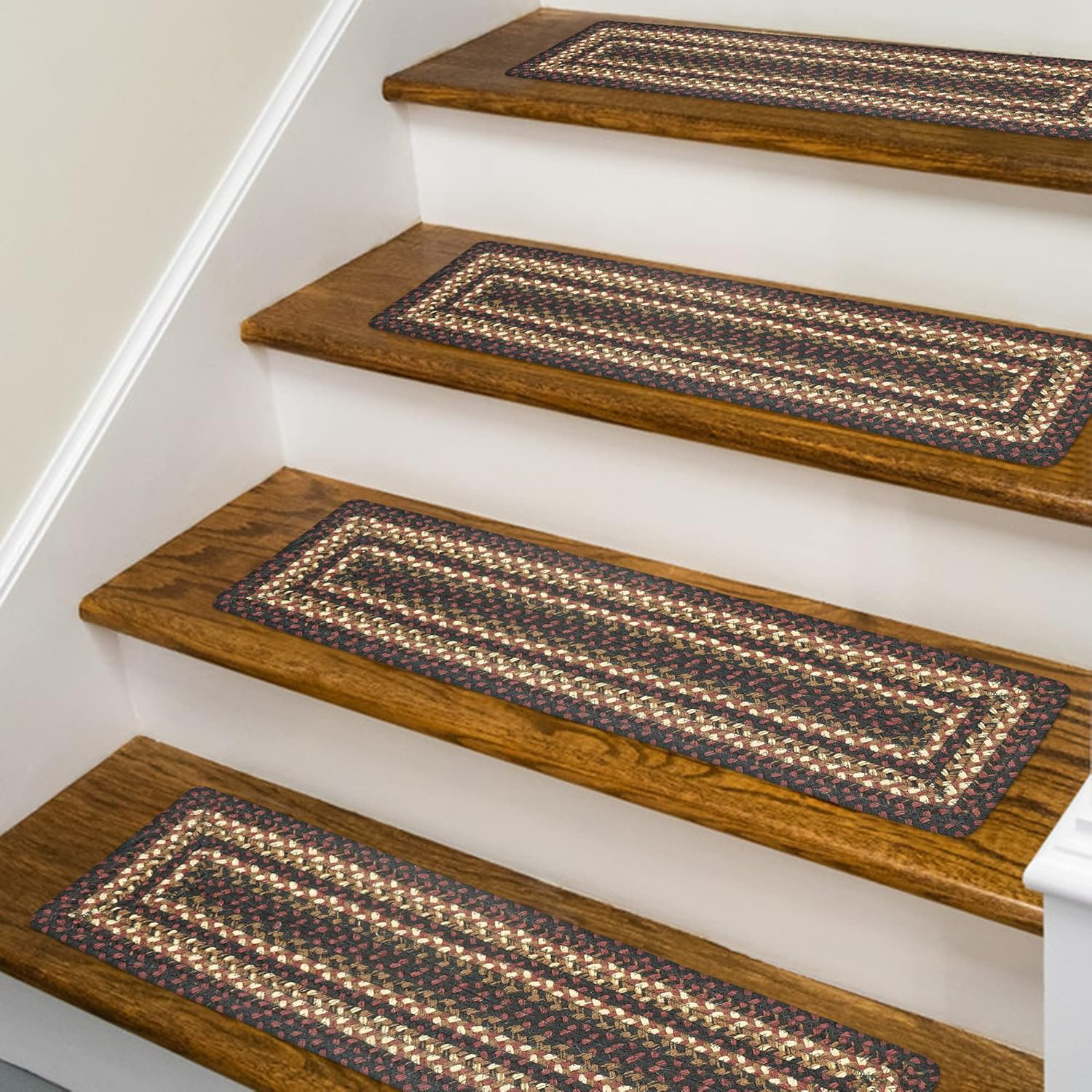 Gracie Oaks Meaghann Premium Jute Braided Stair Tread (Set of 13) Oval ...