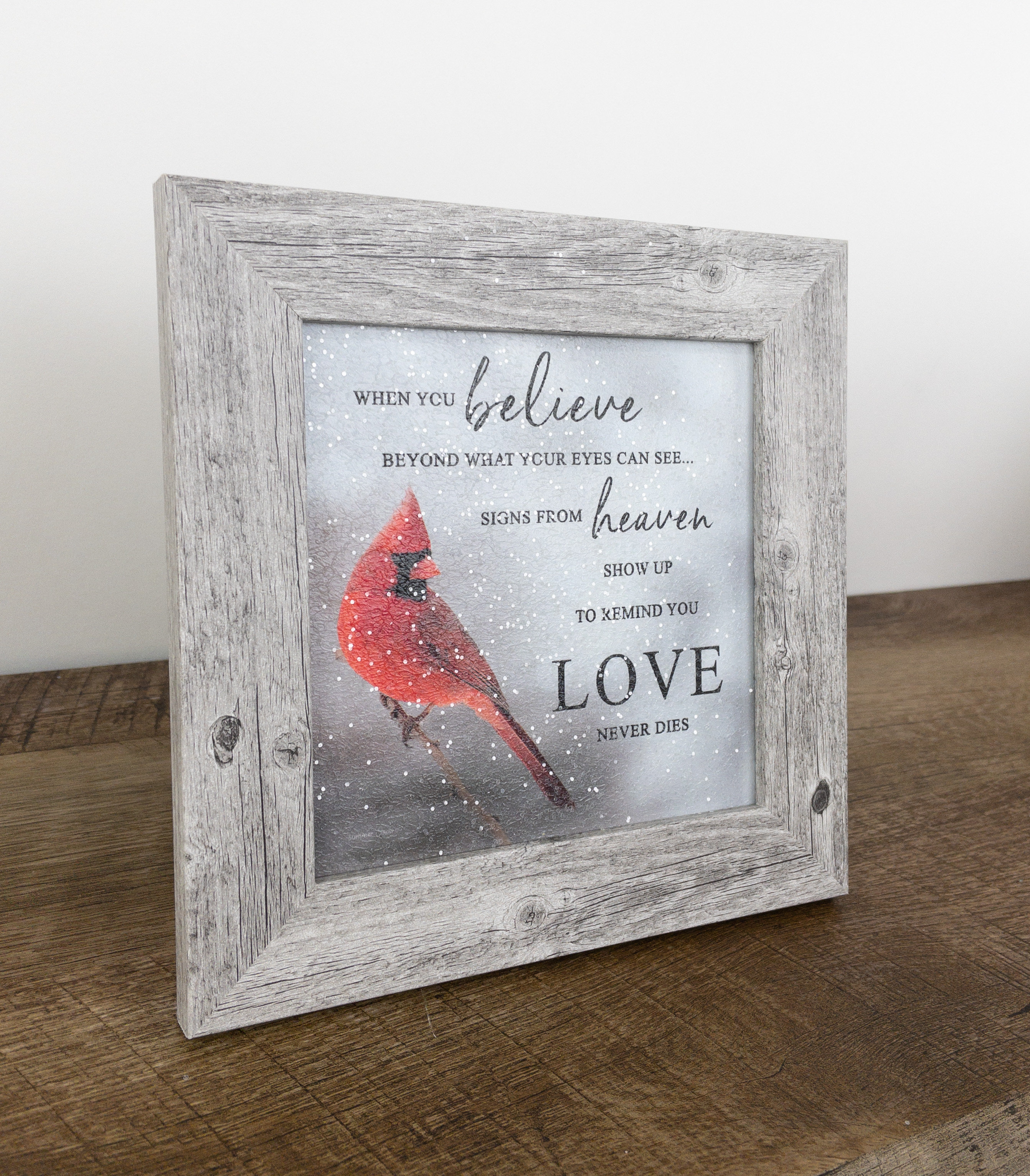 Trinx When You Believe, Blue/Red Cardinal - Picture Frame Print on ...