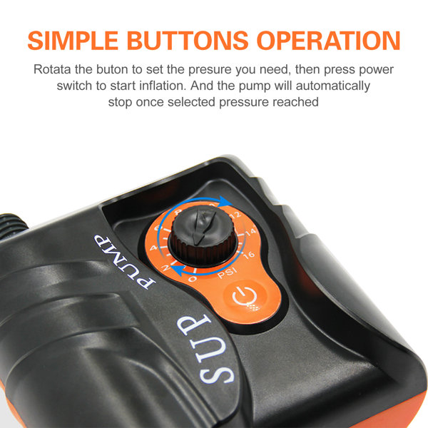Symple Stuff 16PSI Electric Inflation Air Pump with 6PCS Nozzles for ...