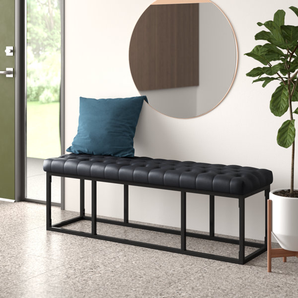 Trent Austin Design® Olmsted Faux Leather Bench with Metal Legs | Wayfair