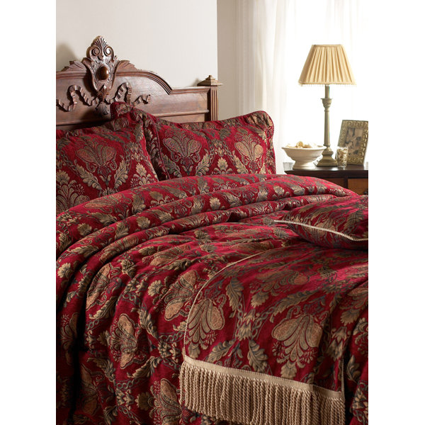 Paoletti Shiraz Floral Damask Bedspread & Reviews | Wayfair.co.uk