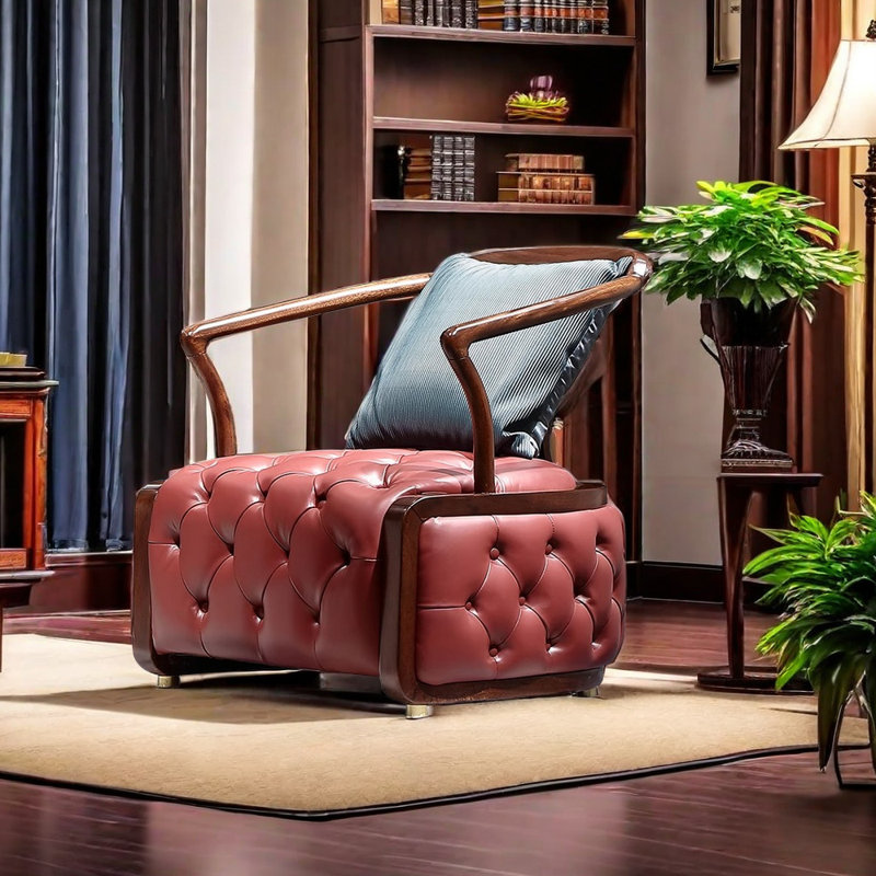 HUANXIN LIGHTING Genuine leather single person sofa chair | Wayfair