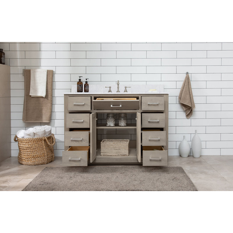 Sand & Stable Ingalls 48'' Single Bathroom Vanity with Quartz Top ...