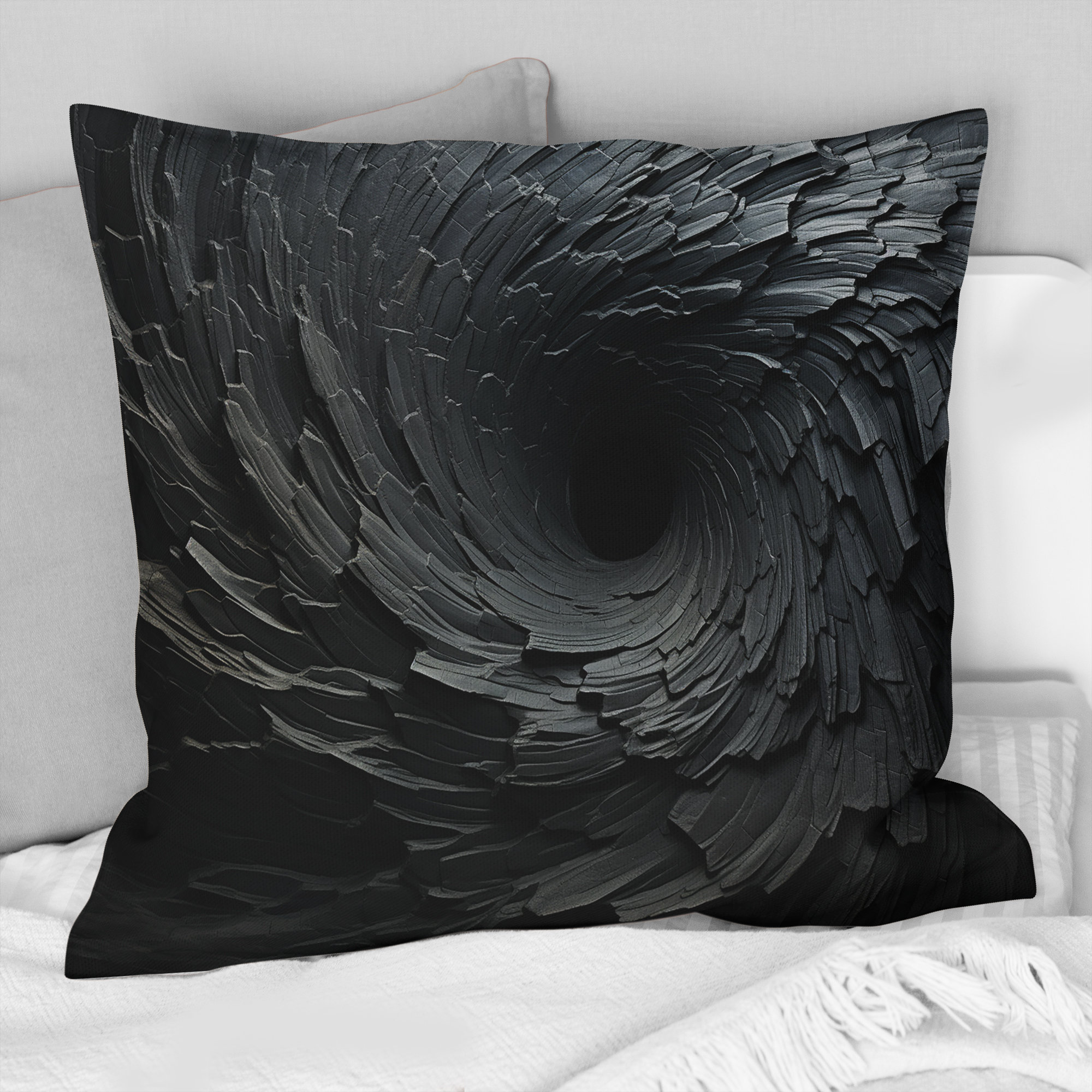 Design Art Black Spiraling Fractal Spiral - Abstract Spirals Printed ...