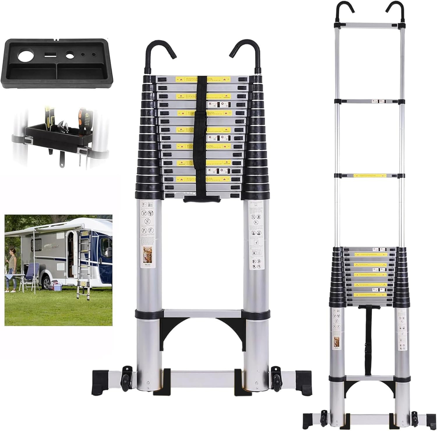 WFX Utility™ 20.34Ft Telescoping Ladder, Lightweight Multi-Purpose ...