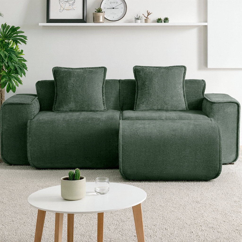 Ivy Bronx Streamlined Design Modular 2-Seater L-Shape Sectional ...