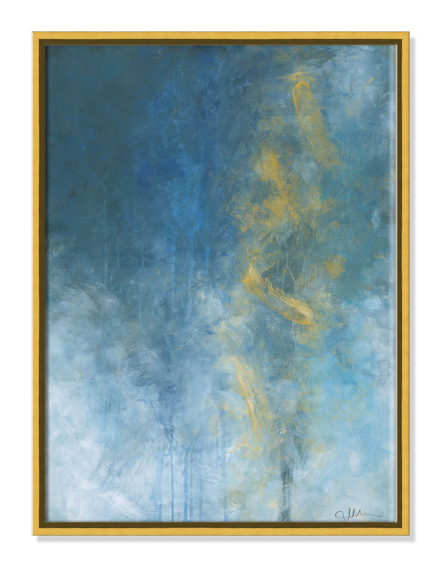 Casa Fine Arts Shimmering Nightfall - Floater Frame Painting on Canvas ...