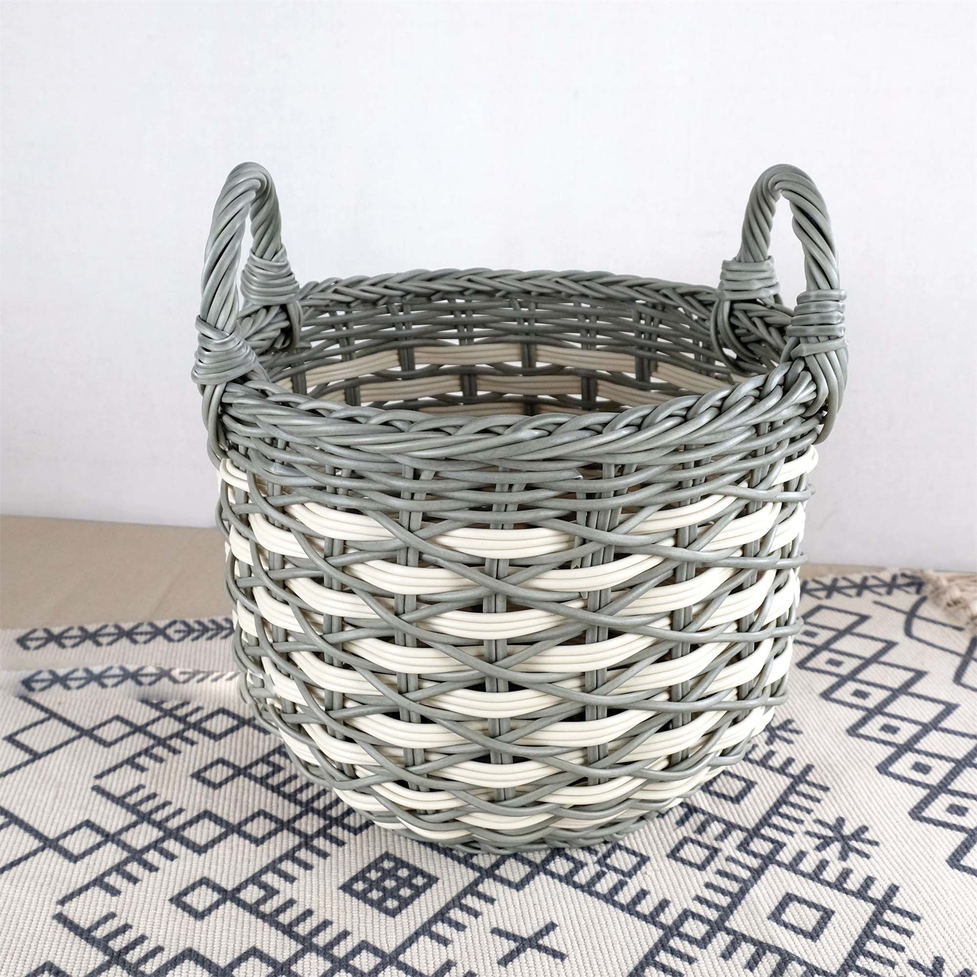 George Oliver Stackable Hand-Woven Wicker Storage Baskets for Versatile ...