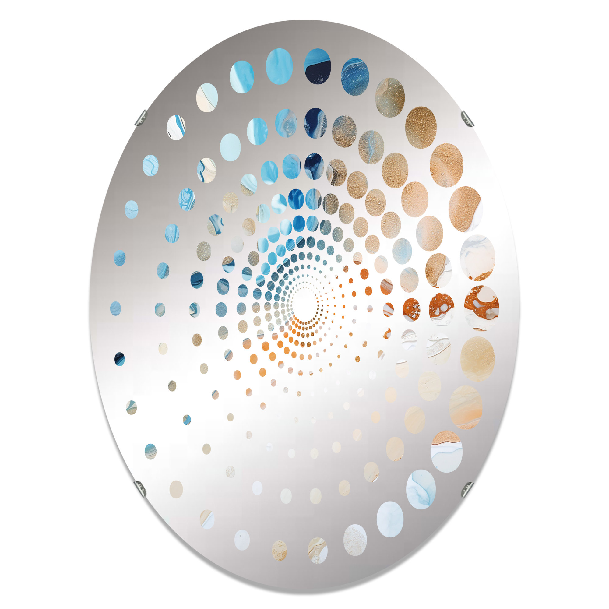 East Urban Home Blue And White Geyser Liquid Ink IV - Spiral Dot ...