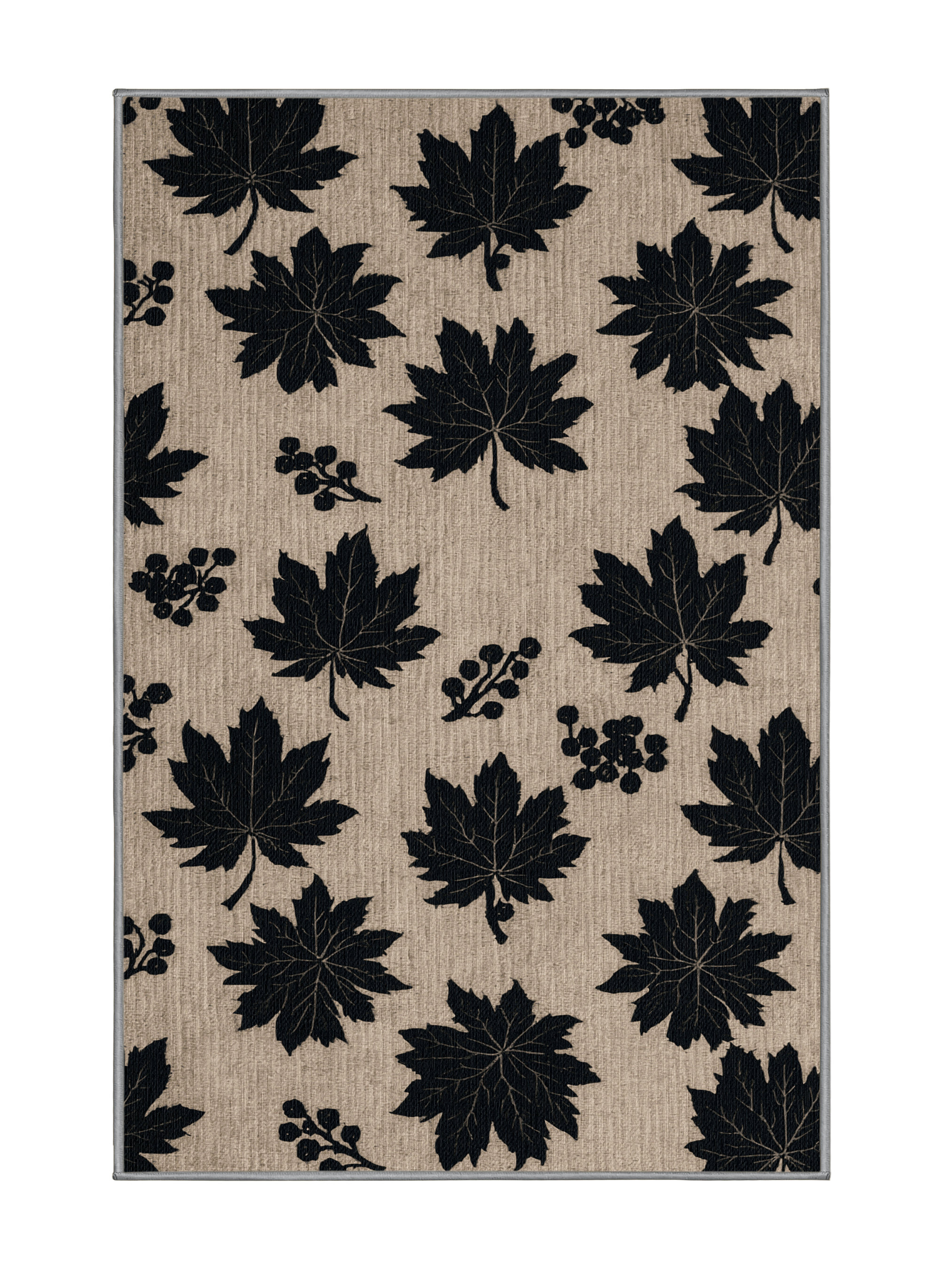 Wildon Home® Washable Mulberry Black Fruits Area Rug | Wayfair