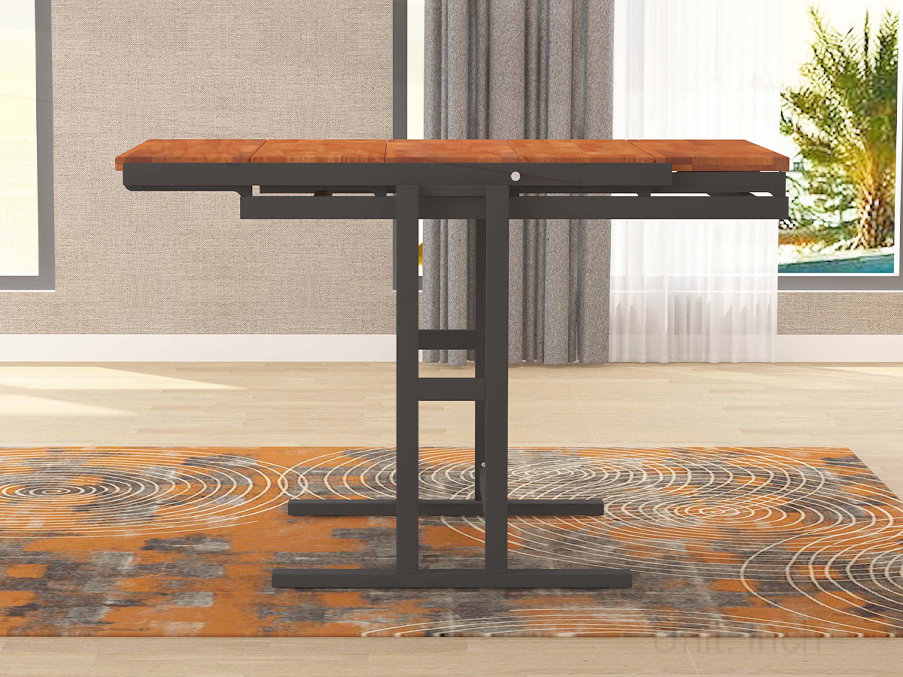 17 Stories Table de salle à manger extensible convertible 2 en 1 ...