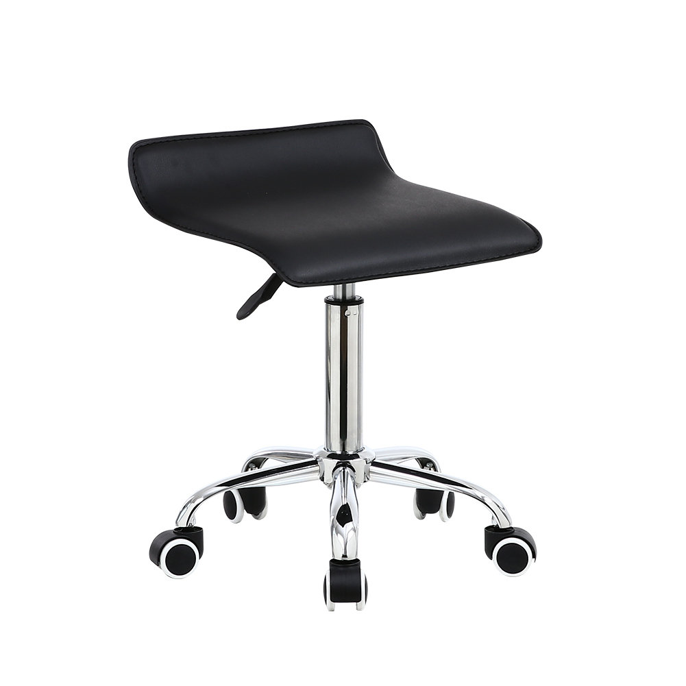 Inbox Zero Square Rolling PU Leather Height Adjustable Lab Stool ...