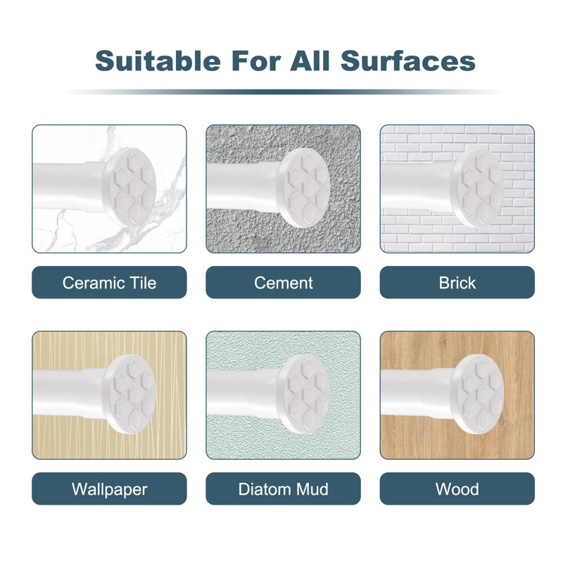 Tromay Adjustable Spring Shower Tension Curtain Rod | Wayfair