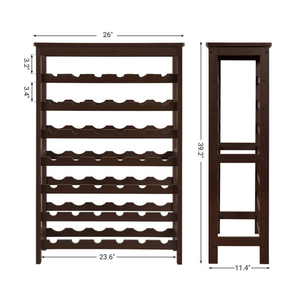 Red Barrel Studio® 42-Bottle Wine Rack Free Standing Floor, 7-Tier ...