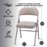 MECO Sudden Comfort Deluxe Metal Fabric Padded Folding Chair Set, Gray ...