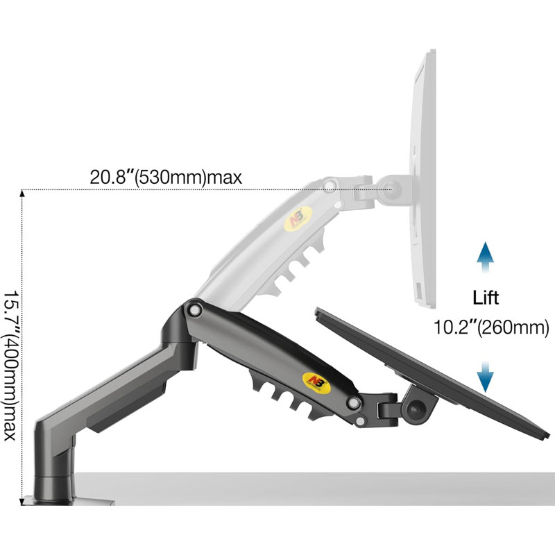 Hokku Designs Dual Monitor Stand Full Motion Swivel Computer Monitor ...
