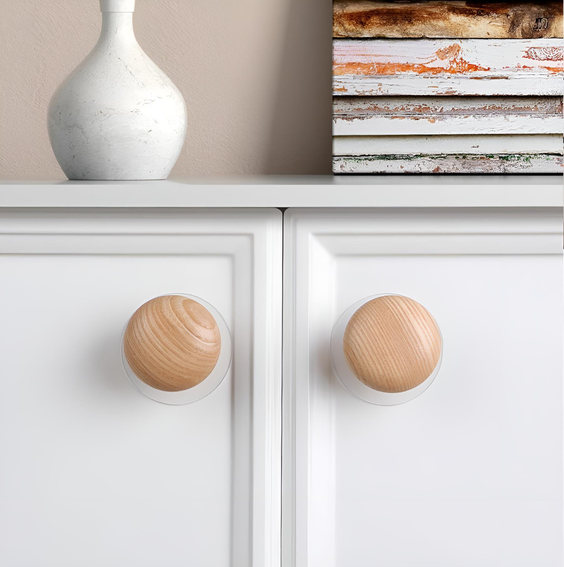 Infinitee Green Solid Wood Cabinet Handle, Adhesive Back Handle | Wayfair