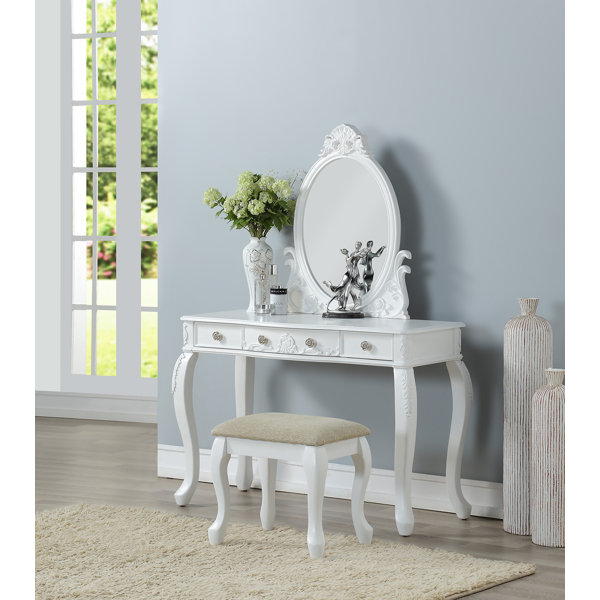 House of Hampton® Daryell Vanity Set with Stool and Mirror "& Reviews ...