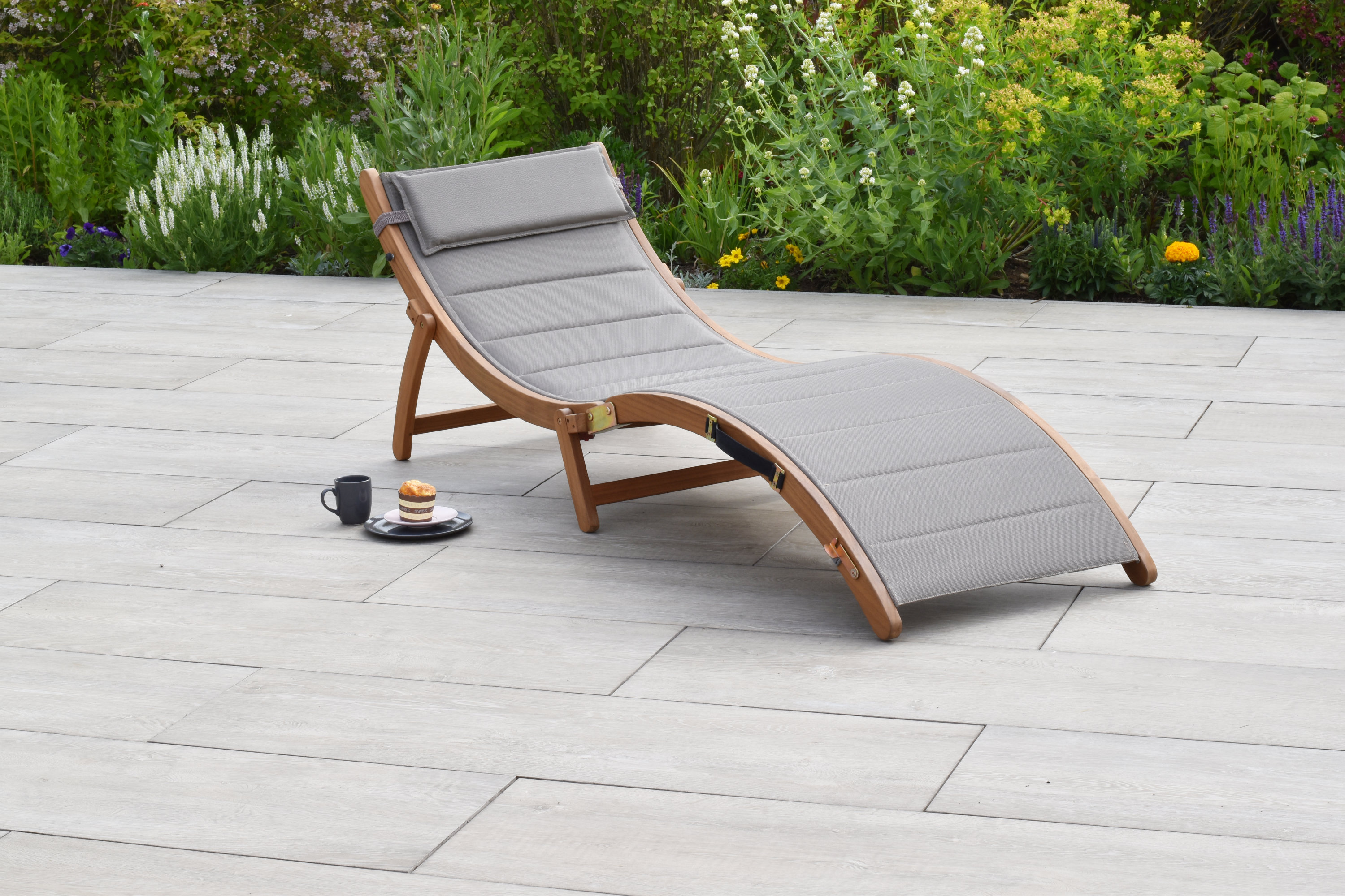 Metro Lane Brealyn 187cm Long Acacia Single Sun Lounger | Wayfair.co.uk