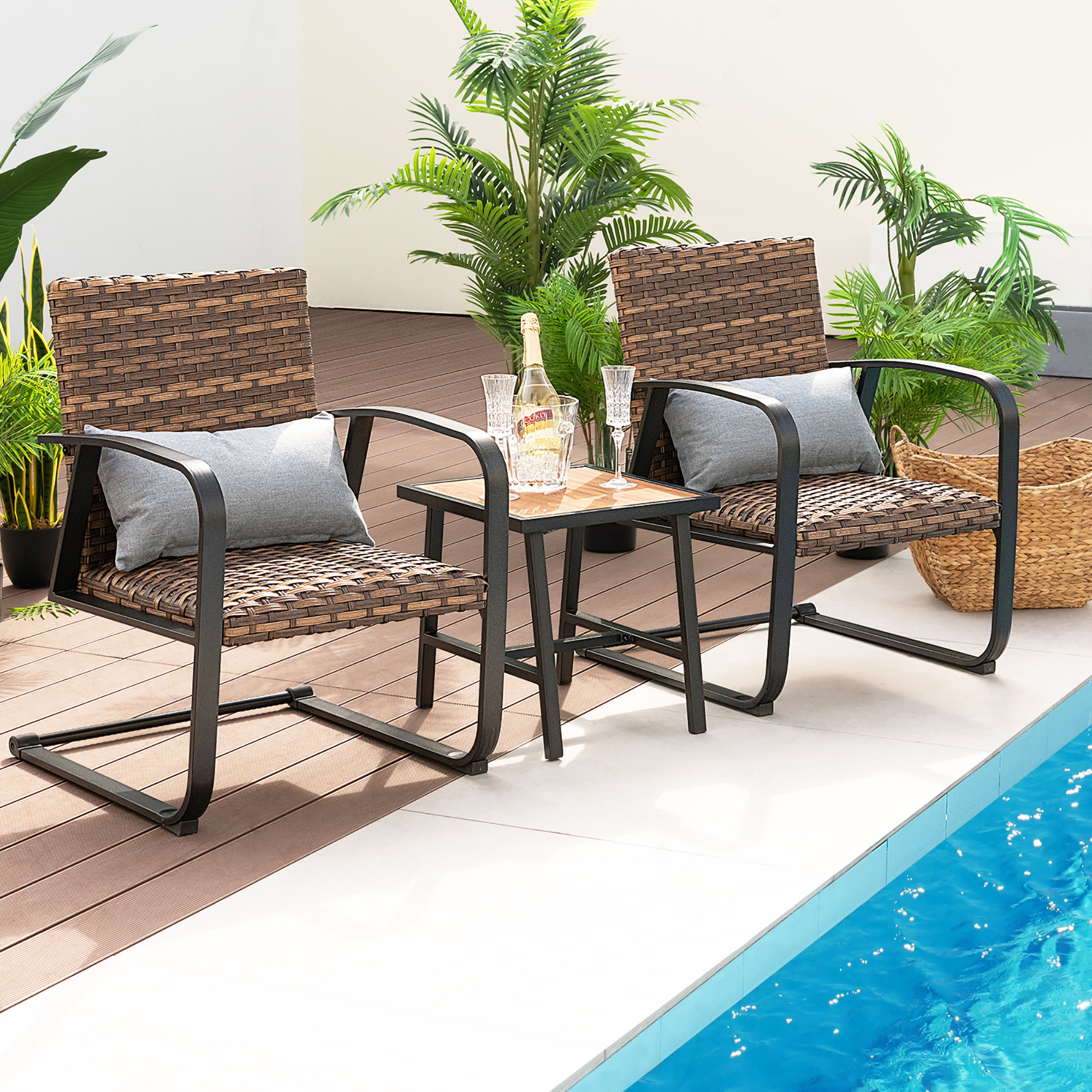 Wade Logan® Beiba 2 - Person Outdoor Seating Group | Wayfair