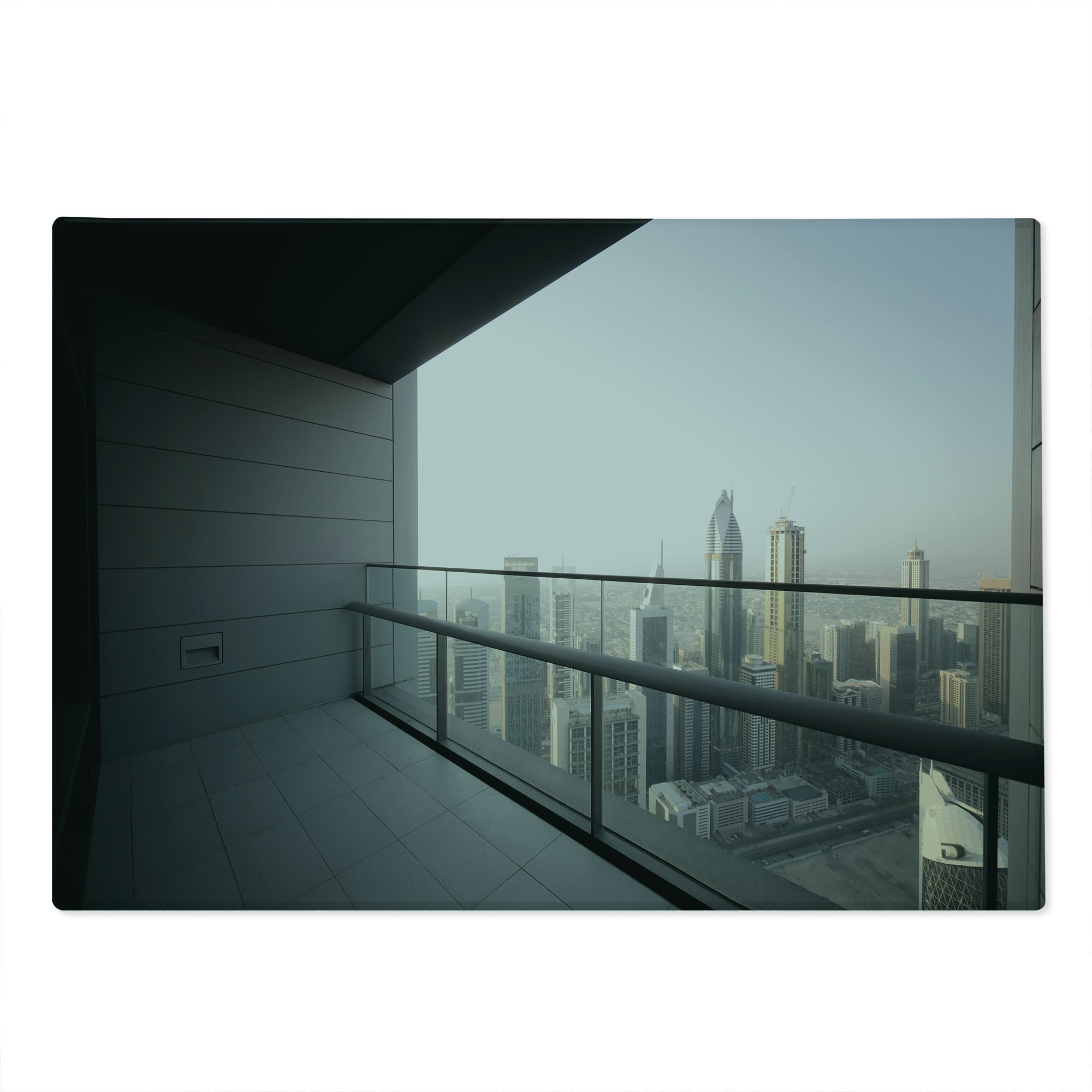 Ambesonne Grey Cutting Board Large Size Dubai Cityscape Charcoal Grey ...