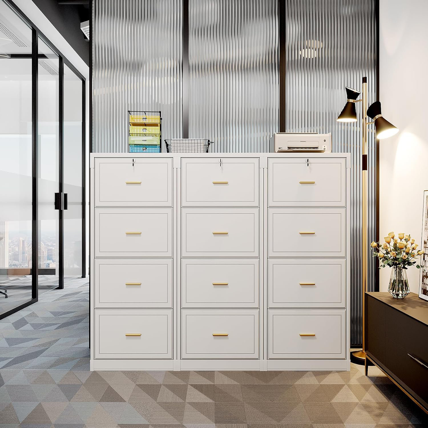 Latitude Run® 4-Drawer File Cabinet With Lock, Large Vertical Storage ...