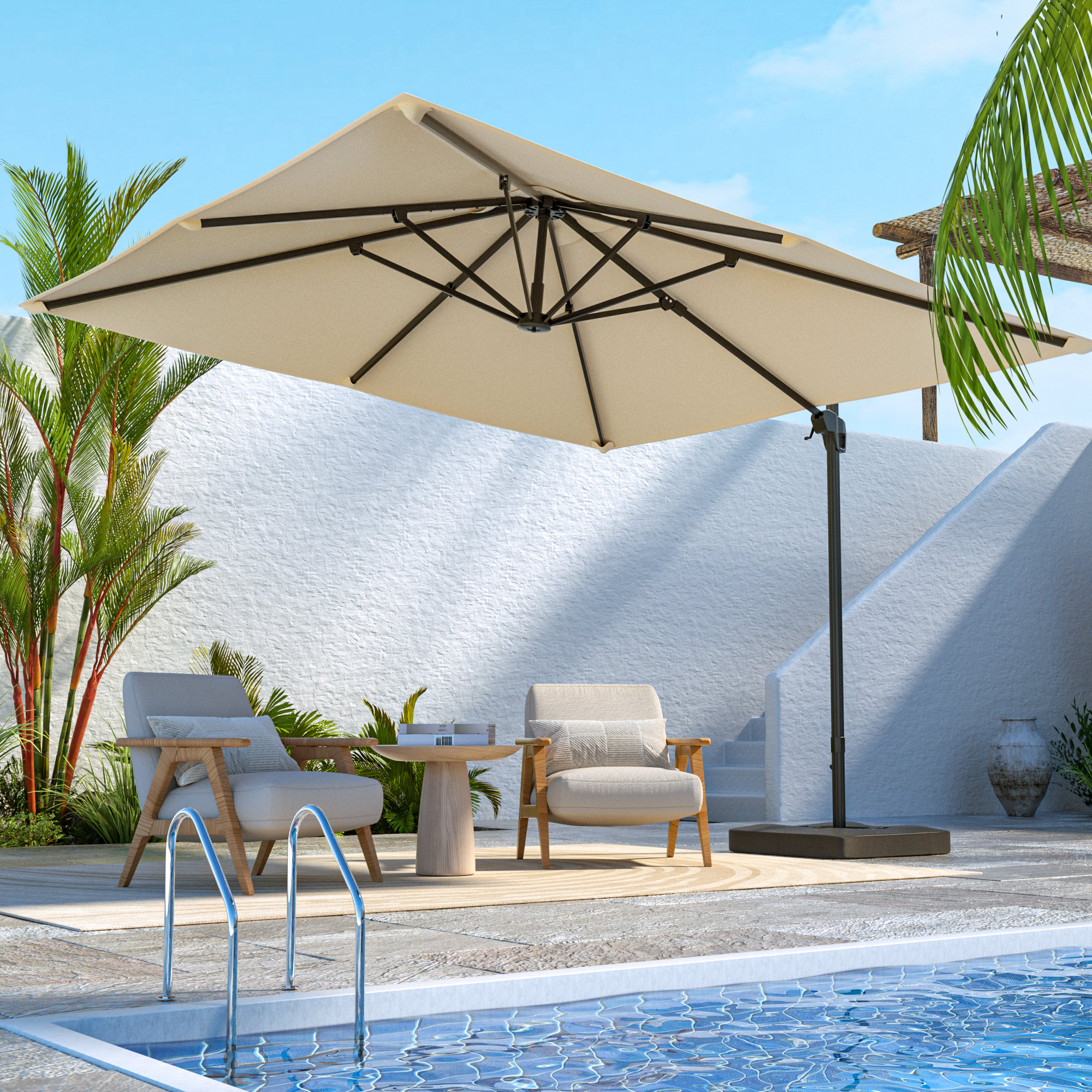 Arlmont & Co. Parasol carré en porte-à-faux 120 po Ronalie - Wayfair Canada